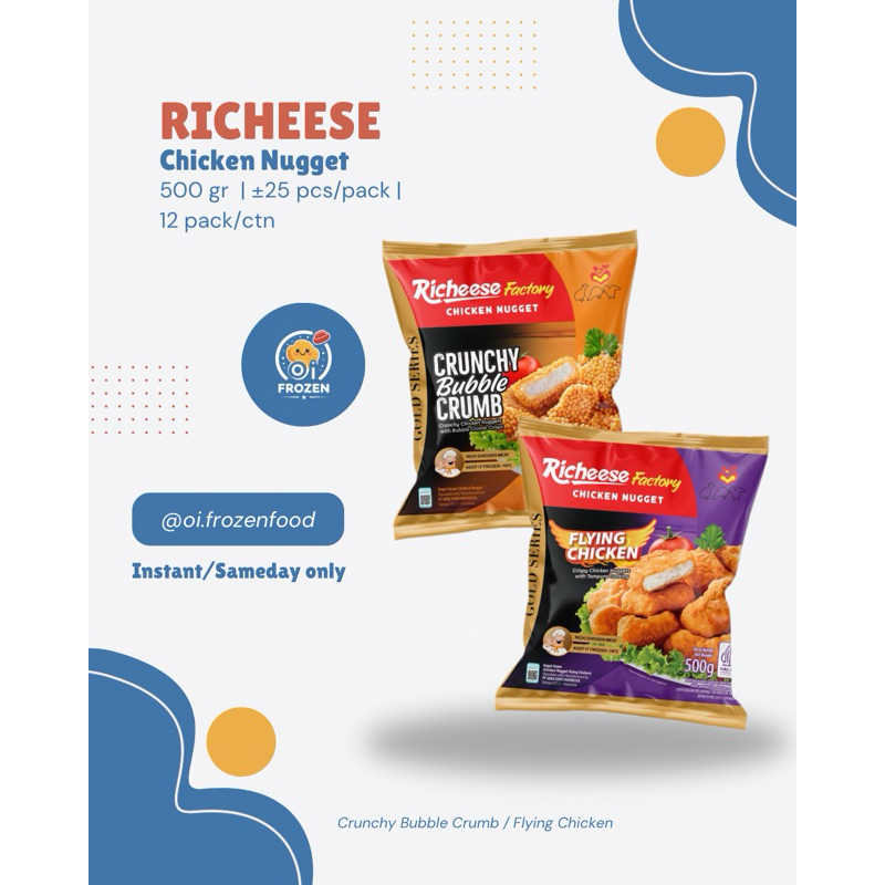 Jual Richeese Factory Crunchy Bubble Crumbs Chicken Nugget 500gr ...