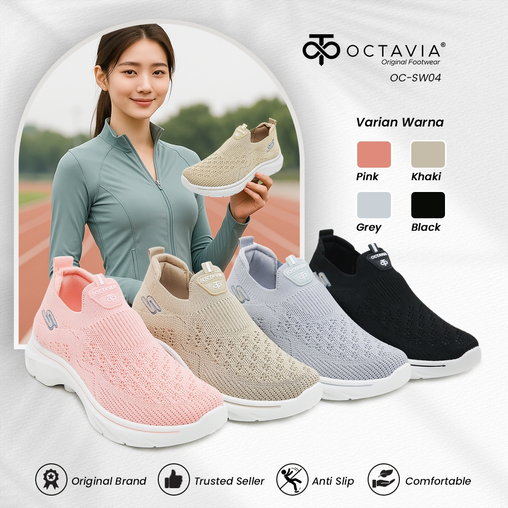 Jual OCTAVIA Sepatu Wanita Extra Light Go Walk Arch Fit Korean Style ...