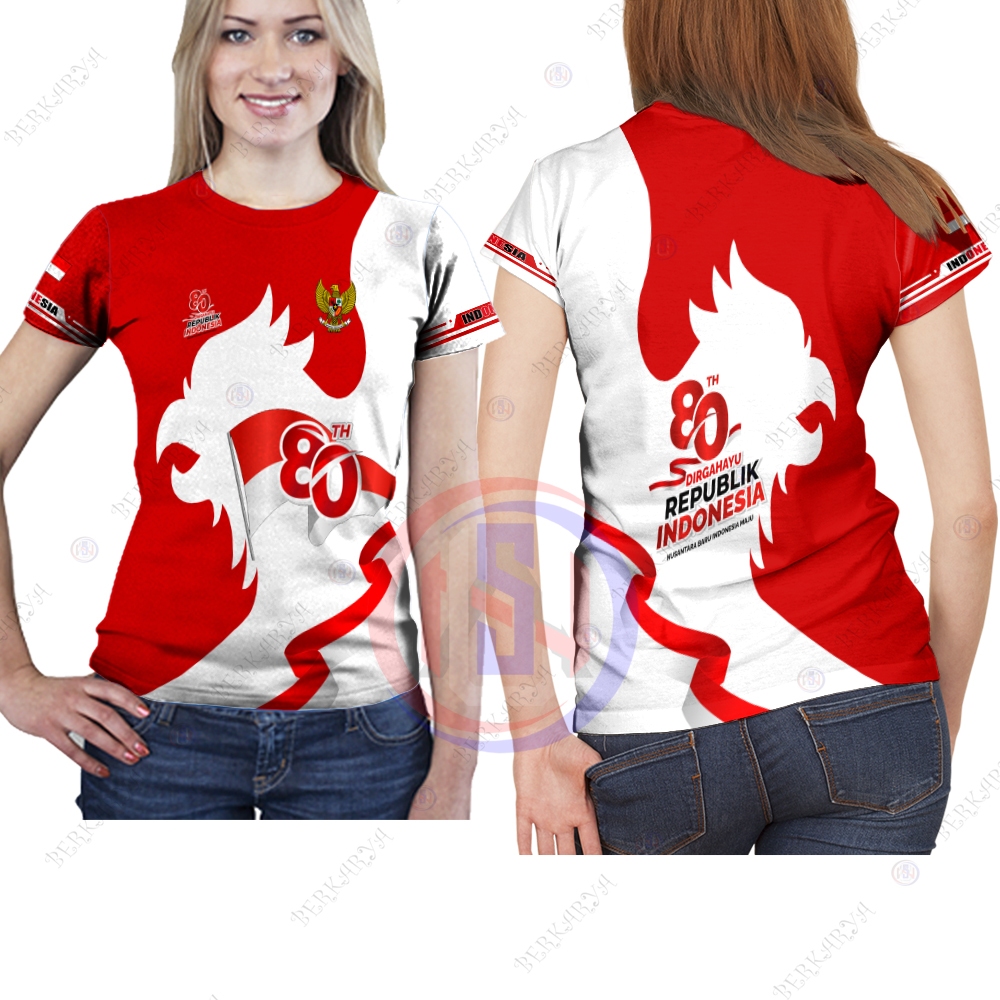 Jual Baju Wanita Kaos 17 Agustus Hut Ri Ke 80 Dirgahayu Republik Indonesia / Kaos 17 Agustusan ...