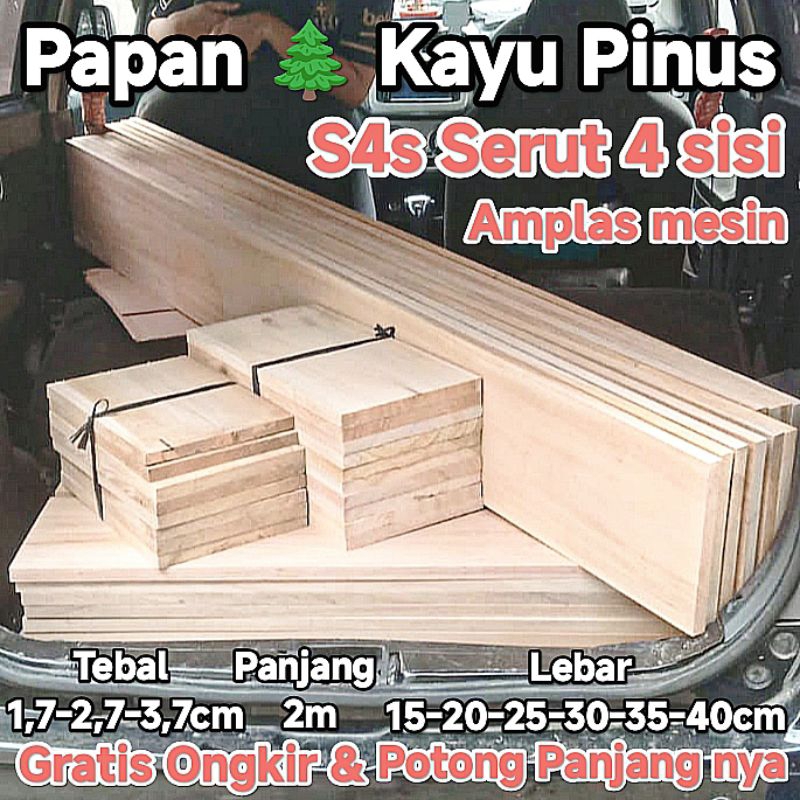 Jual Papan Pinus Baru. tebal 1,7 - 2,7 cm x 30cm x 2m baru serut halus ...