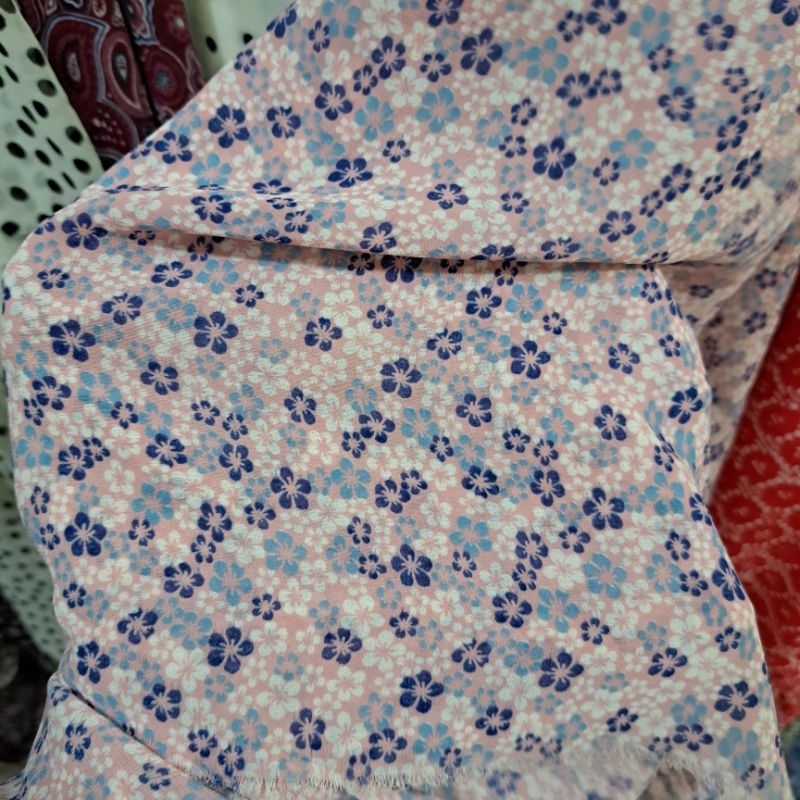 Jual kain bahan sifon motif | kain sifon motif bunga | kain chiffon ...