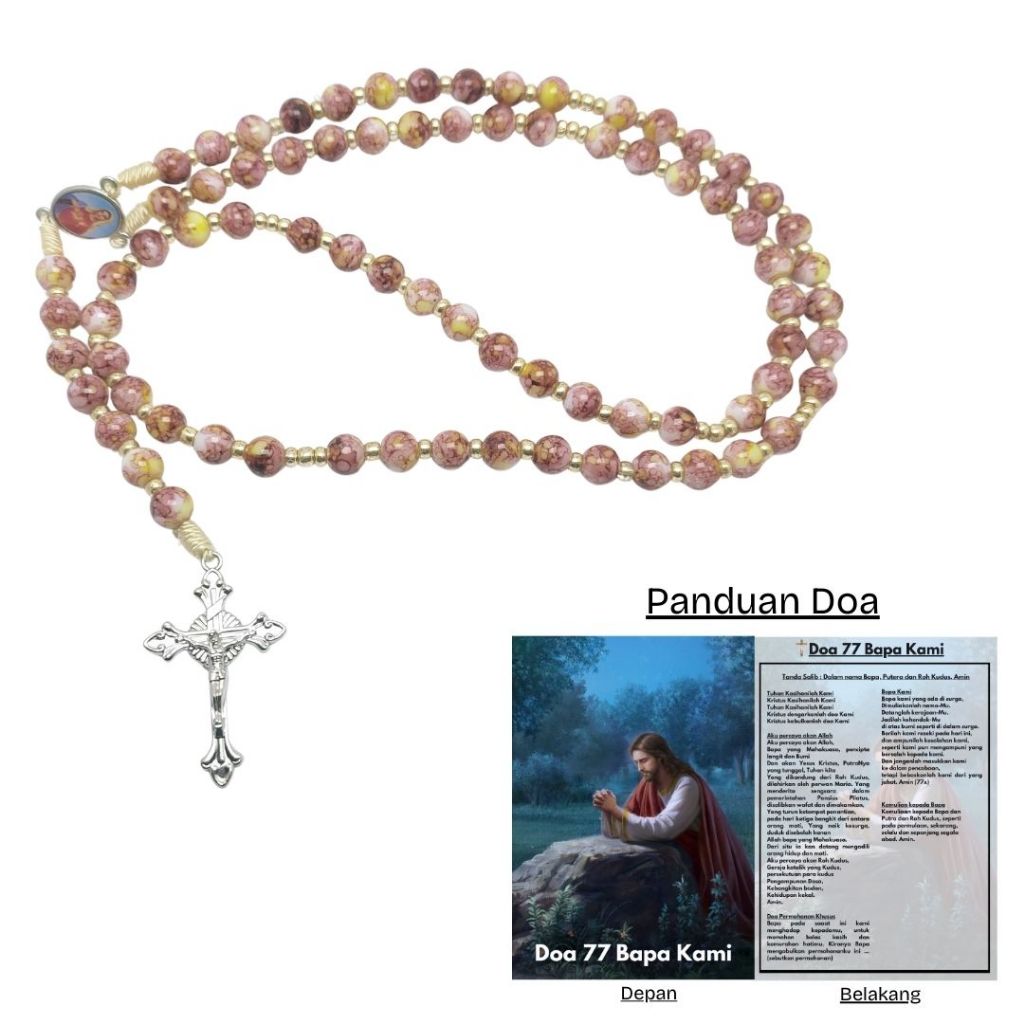 Jual Rosario 77 Bapa Kami Katolik Batu Alam + Buku Panduan Doa Lengkap | Shopee Indonesia