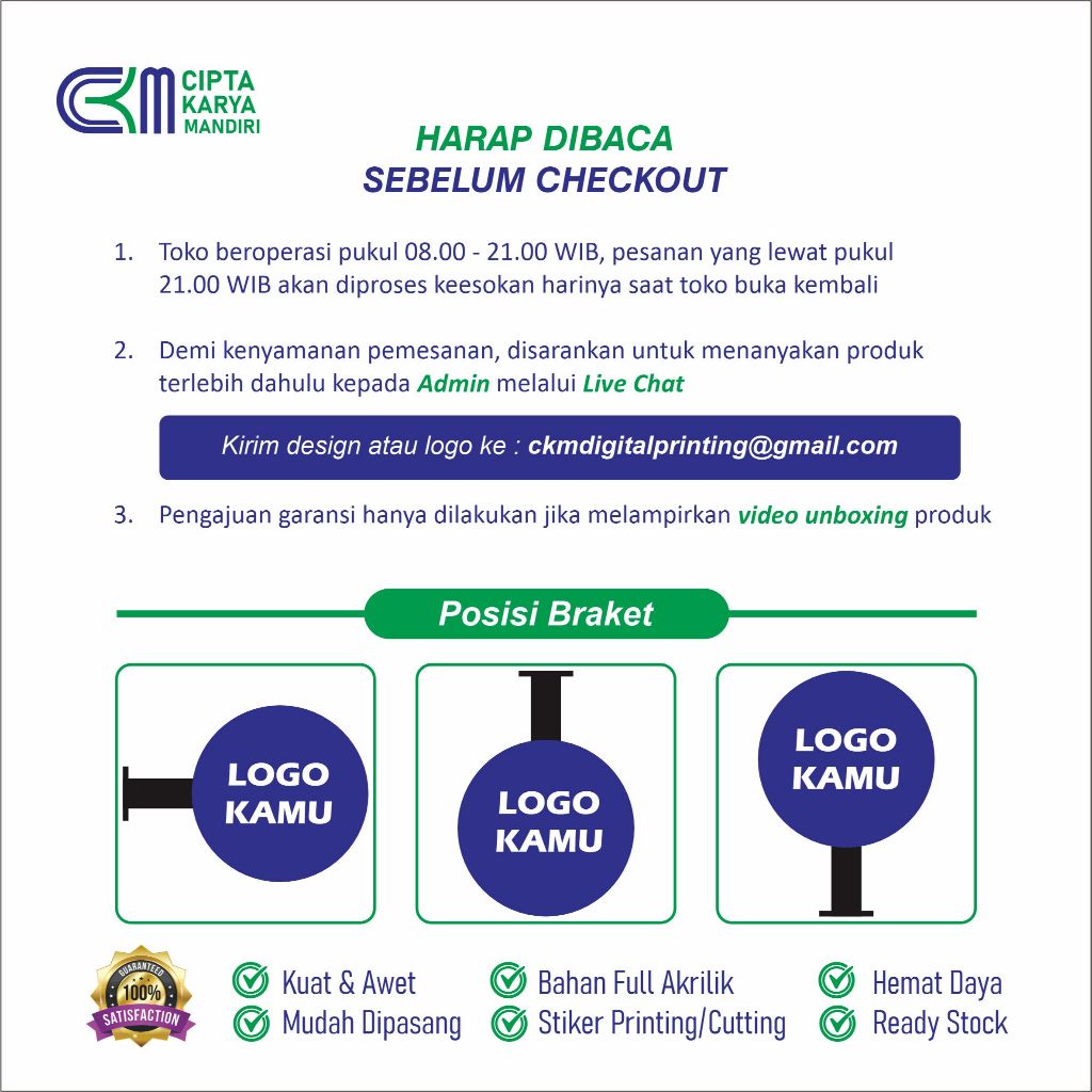 Jual Neon Box 2 sisi Custom Logo Ukuran 120x120cm | Neon Box Toko Roti ...