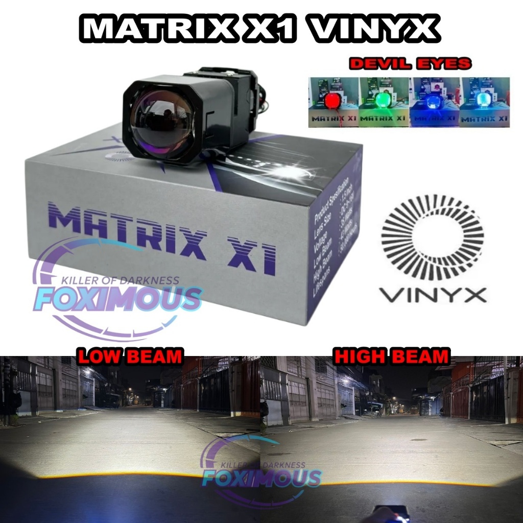 Jual Biled Projector Matrix X1 Vinyx 1,5 inch Premium Purple Lens 40 ...