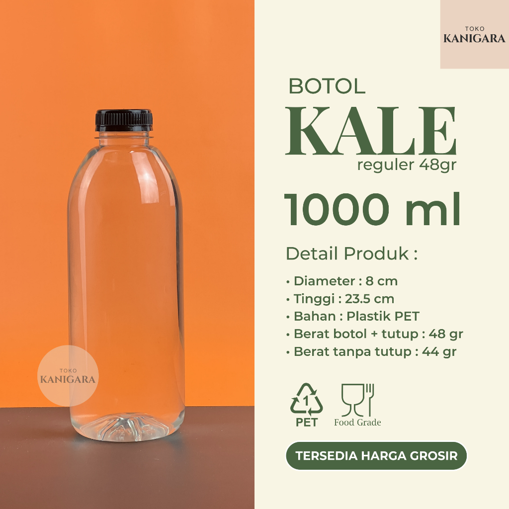 Jual Botol Kale 1 Liter REGULER - Botol Plastik Kale 1000 ml GROSIR ...