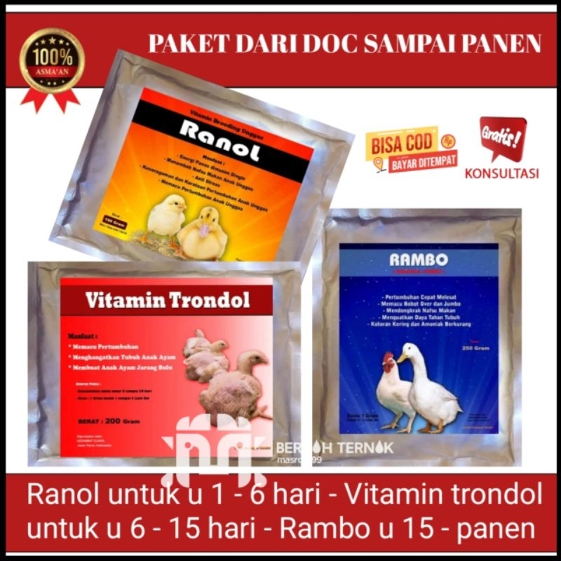 Jual ranol - vitamin trondol - rambo - suplemen broding broiler ...