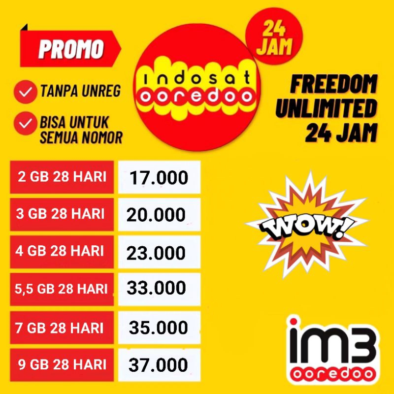 Jual Paket Data Indosat | Fredoom Internet 28 Hari | Promo | Shopee ...