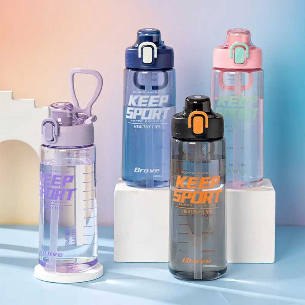 Jual botol minum sport tempat air minum anak sekolah kerja dan olahraga BPA free model sedotan ...