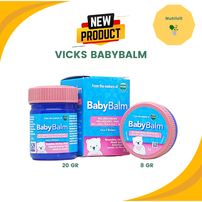 Jual VICKS BABY BALM PINK Pot 8gr / Botol 20gr - Melembabkan dan ...