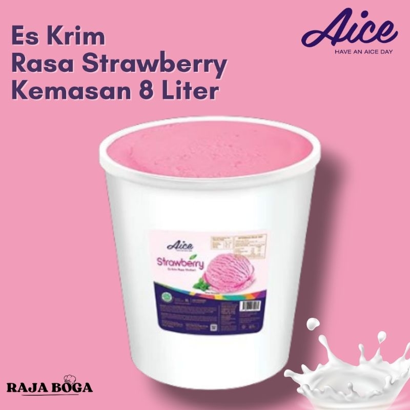 Jual Ice Cream Aice Strawberry 8 Liter / Es Krim Strawberry Aice 8 ...