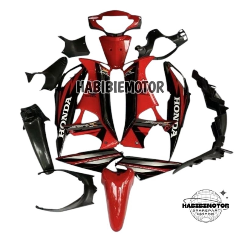 Jual cover full body supra x 125 lama set merah/hitam/silver/biru ...