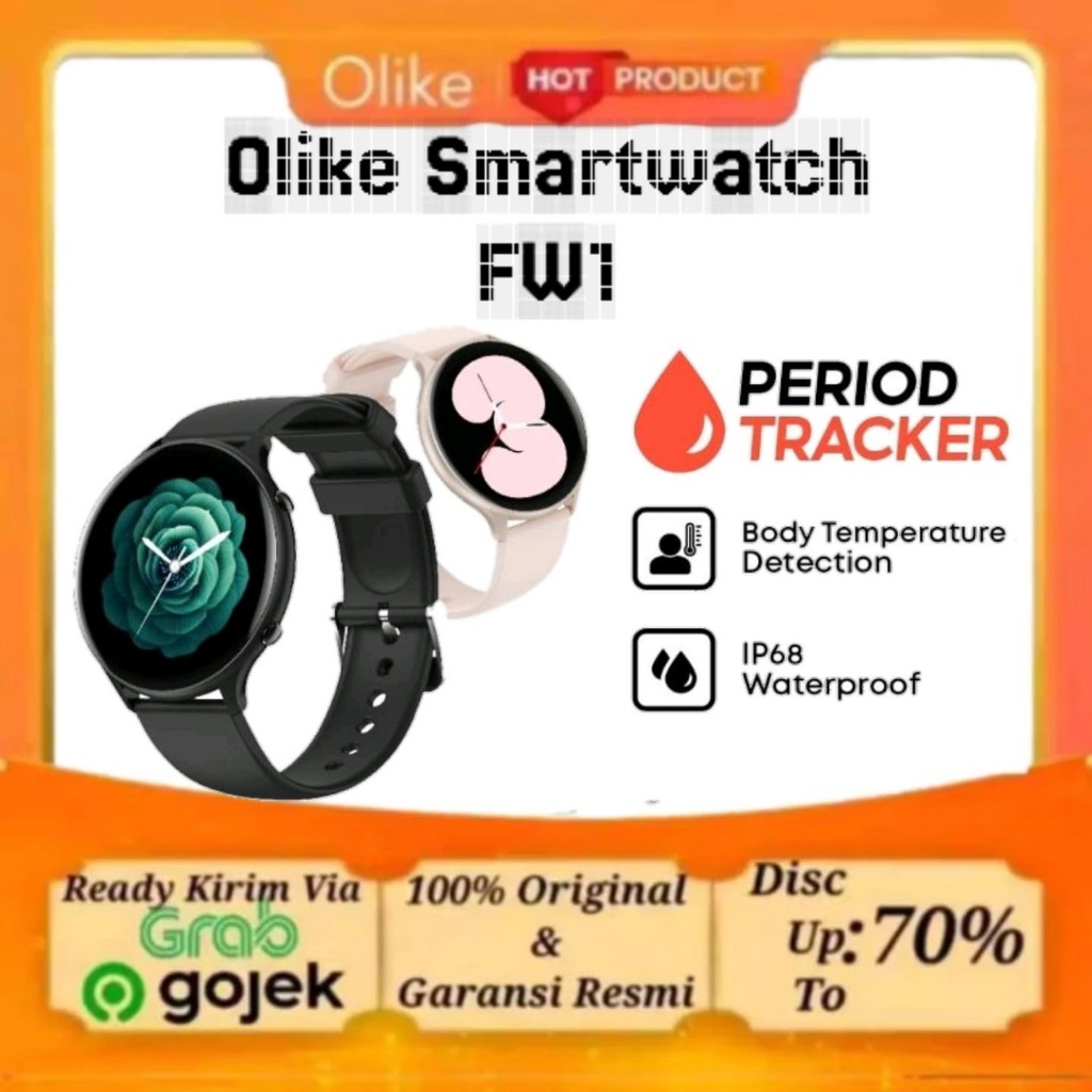 Jual OLIKE FW1 SMARTWATCH CUSTOM WATCH FACE TOUCH WATERPROOF HEALTH ...