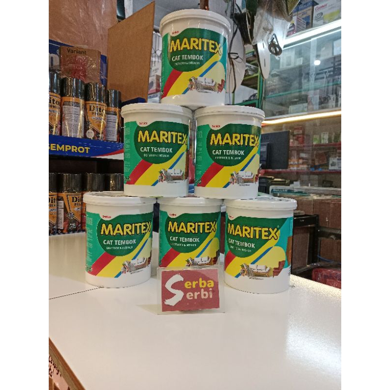 Jual -1KG MARITEX- Cat air dinding tembok papan kayu Wall paint | Shopee Indonesia