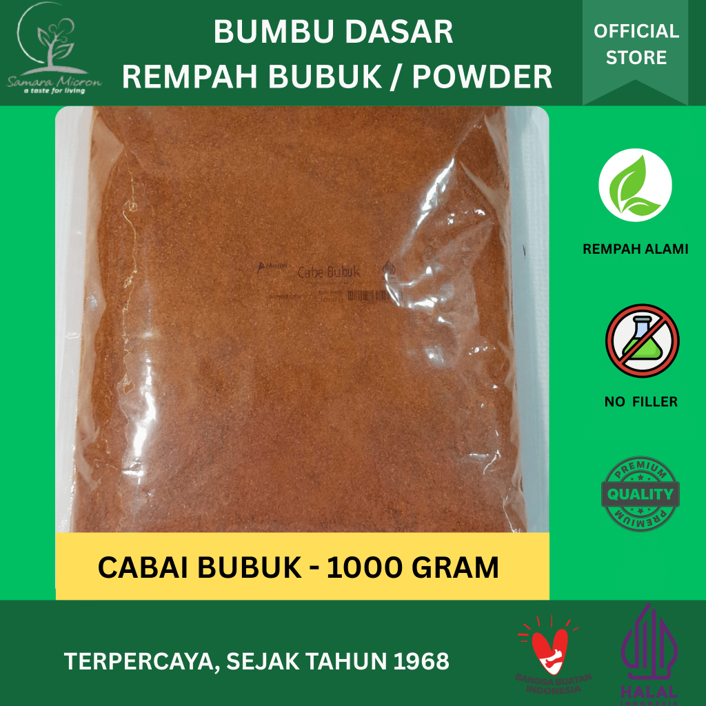 Jual Samara Micron - Cabai Bubuk Halus - Chili Powder 1000 gr | Shopee ...
