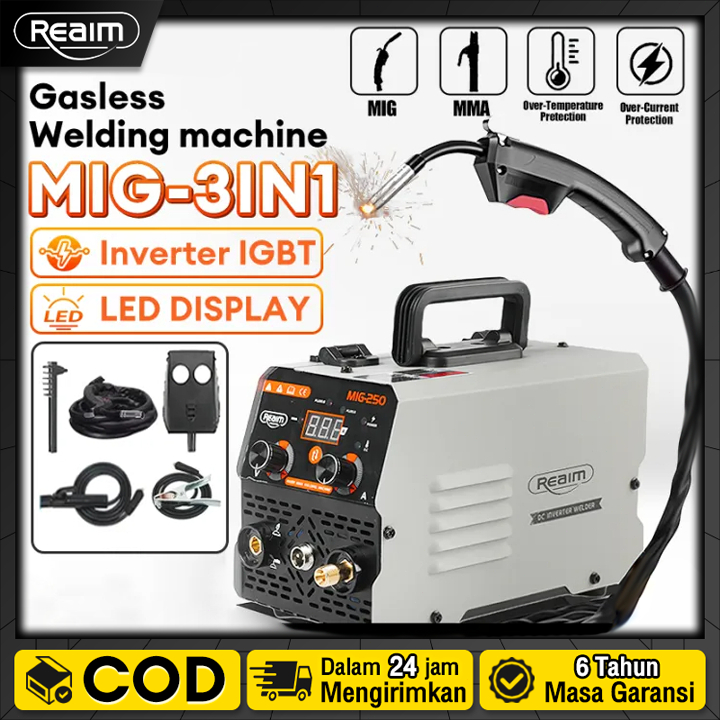Jual Reaim MIG-250 IGBT Mesin Las Inverter 450 Watt MMA/MIG/TIG Mesin trafo las Welding machine ...
