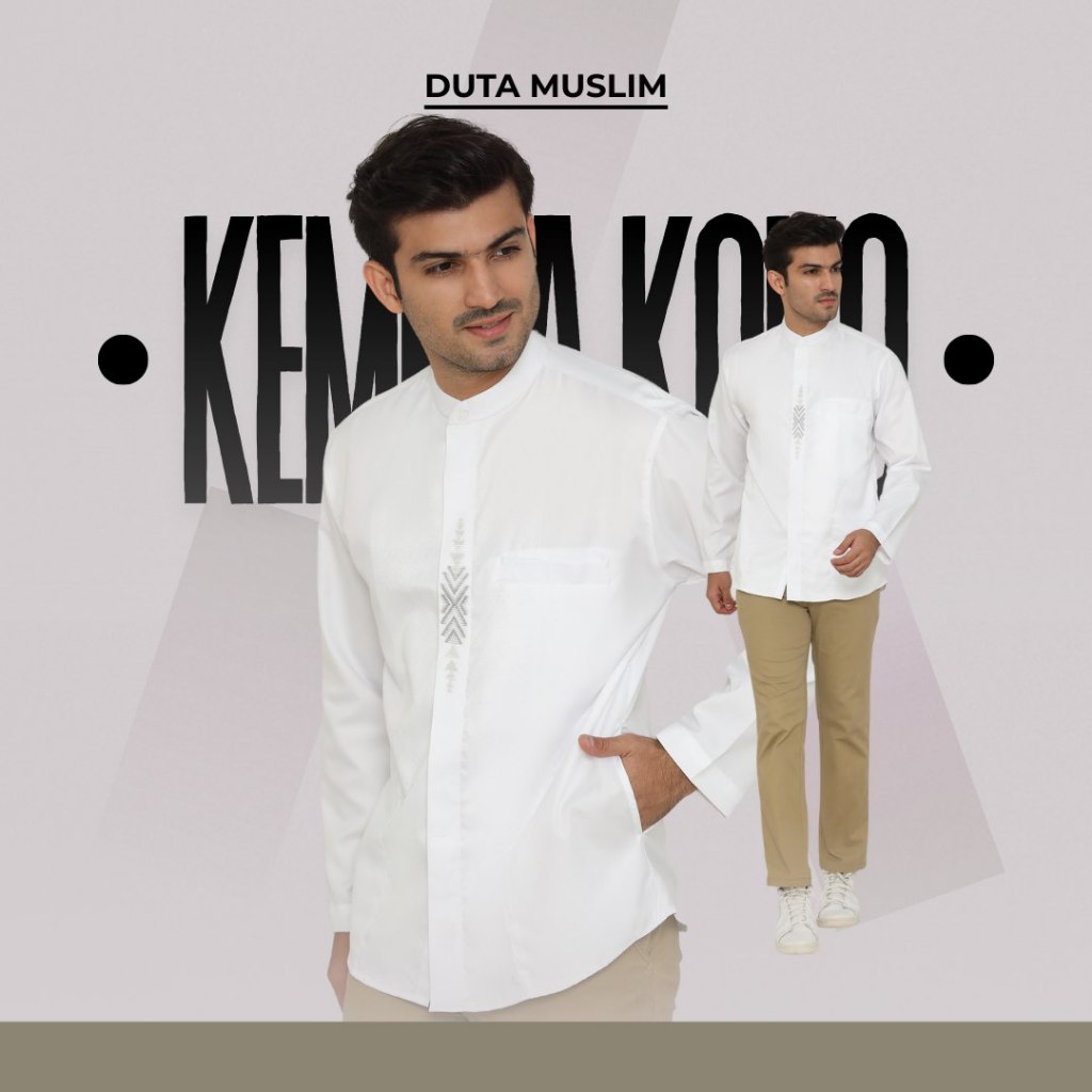 Jual Baju Koko Putih Laki Laki Muslim Kemeja Koko Pria Dewasa Lengan ...