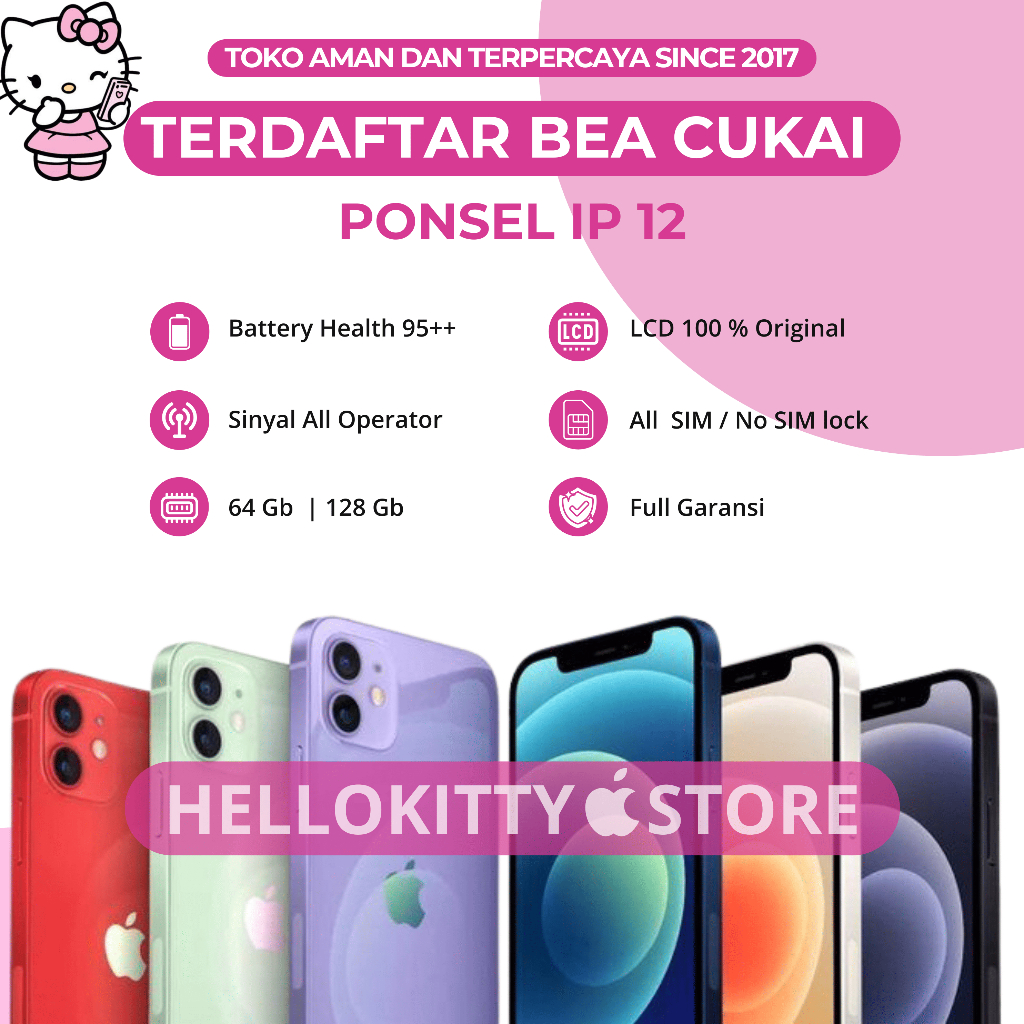 Jual iPHONE 12 64gb - 128gb IMEI Terdaftar BC ( Bea Cukai ) fullset mulus Bukan Refurbish ...
