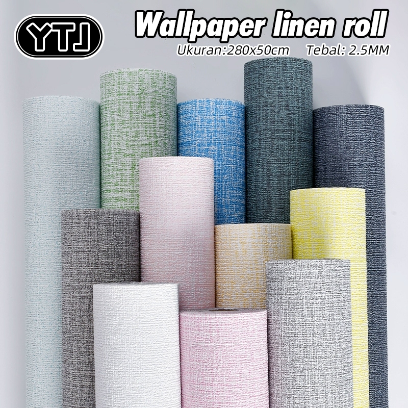Jual YTJ wallpaper dinding linen roll tekstur 3D 280x50cm dan ketebalan ...