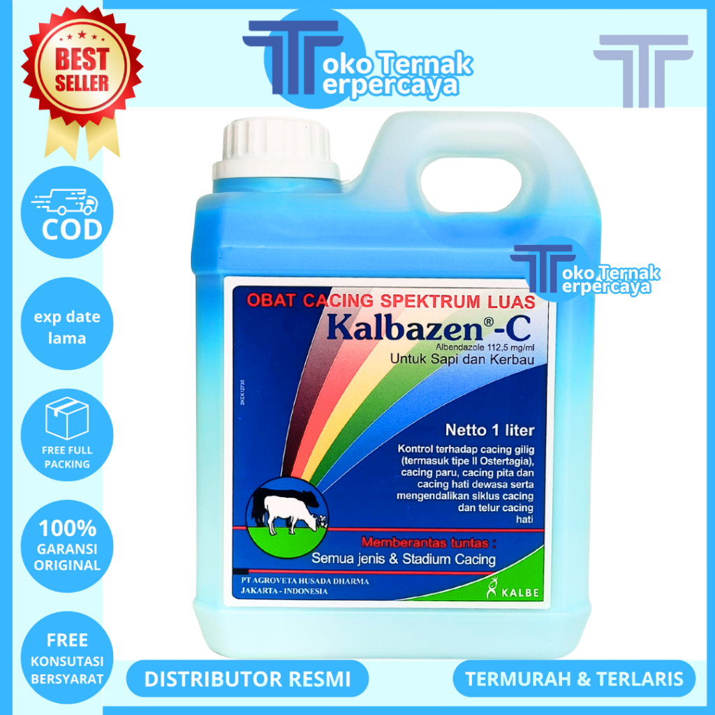 Jual KALBAZEN C 1 LITER - Obat Cacing Sapi Kerbau Kuda - Obat Cacing ...