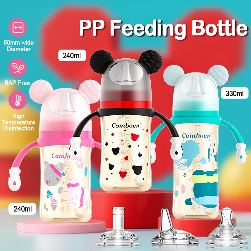 Jual Comboer 3in1 Kartun Botol Susu Bayi 6 Bulan Training Cup Anti Tumpah Botol BPA Free 240ml ...