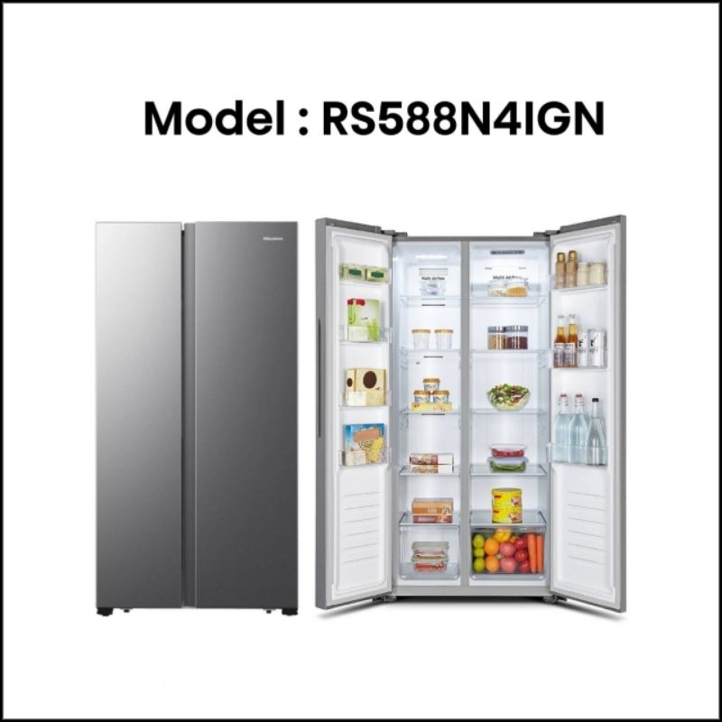 Jual HISENSE RS588N4IGN Kulkas Side By Side 468 Liter | Shopee Indonesia