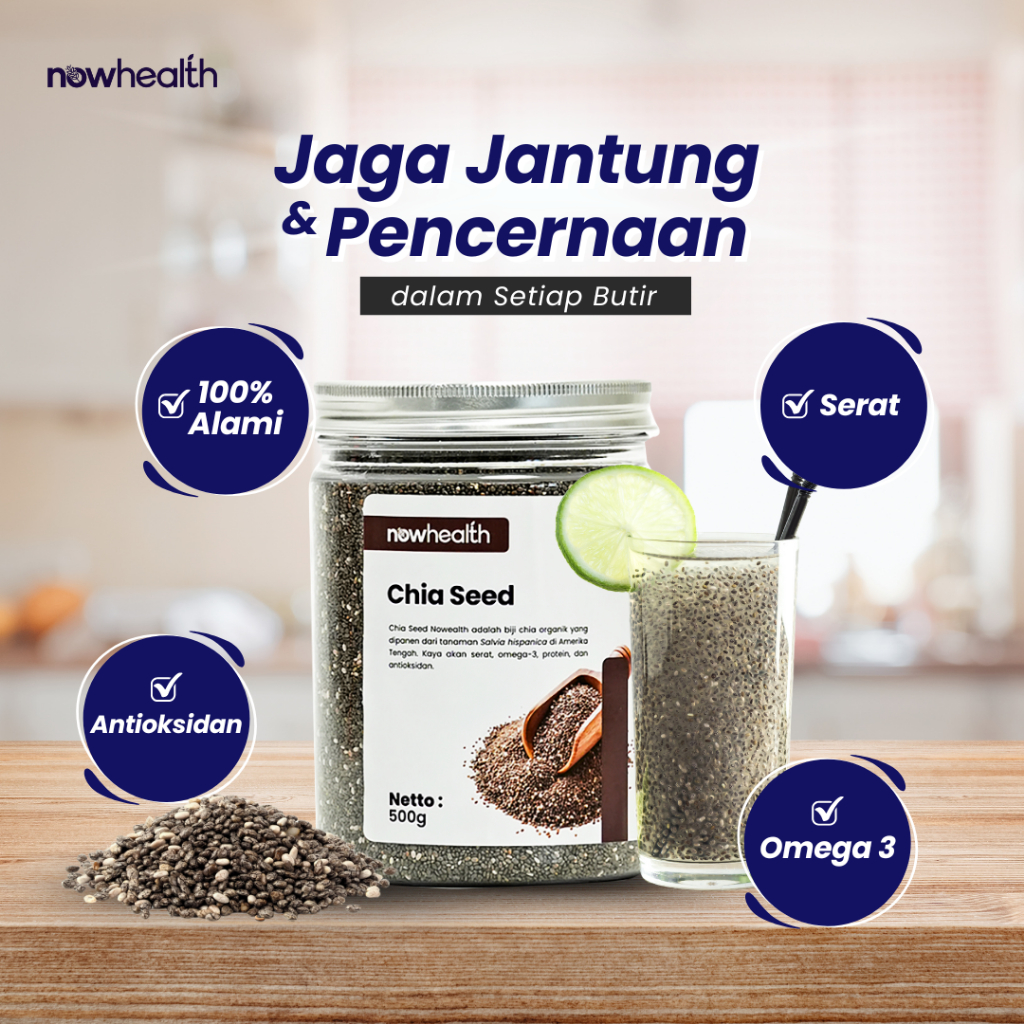 Jual Biji Chia Seed Organik 500 gr Nowhealth Biji Cia ChiaSeed Hitam ...