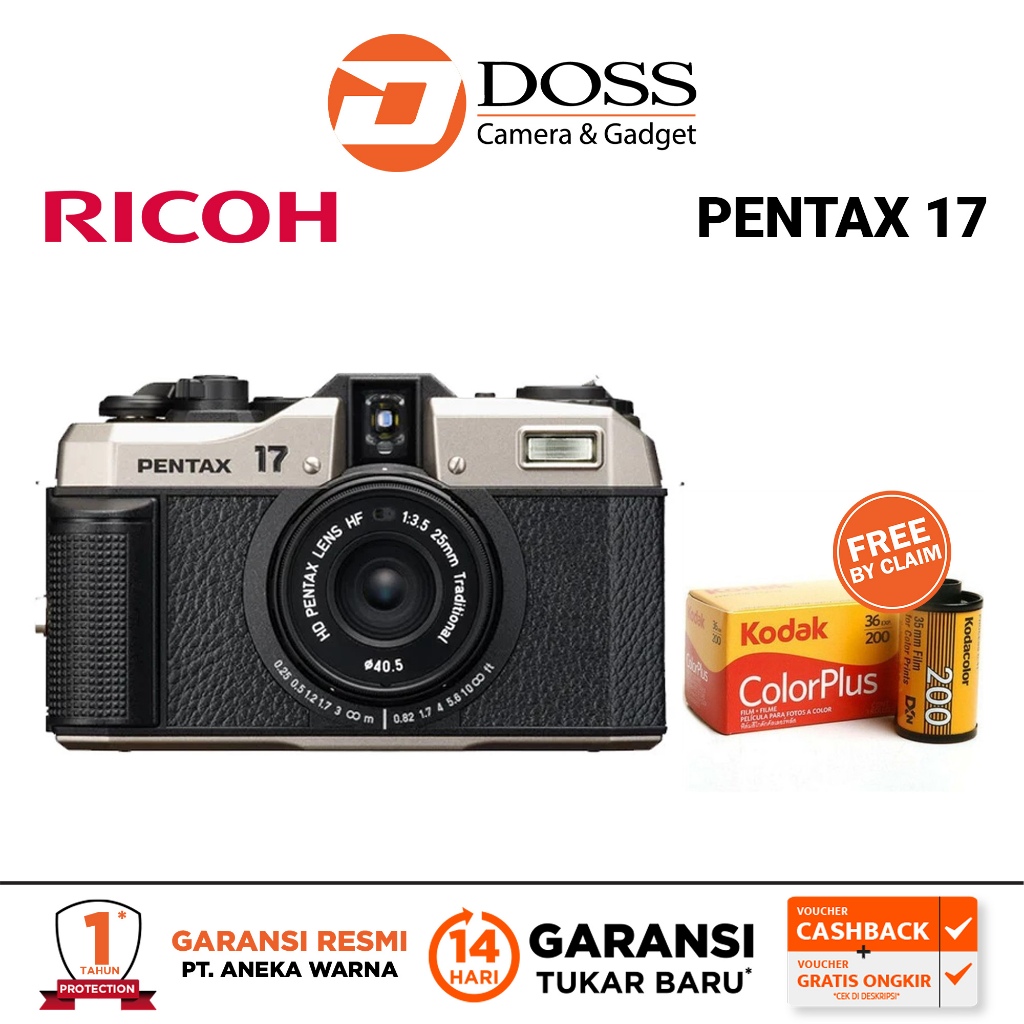 Jual Ricoh PENTAX 17 Compact Film Camera 35mm Half Frame Kamera Film ...