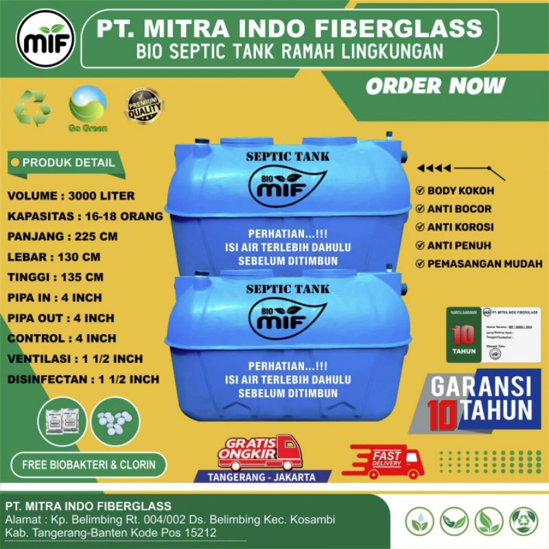 Jual Septic Tank 3000 Liter.Biotech,Biotaff,Biofil,Biotank,BioMIF ...