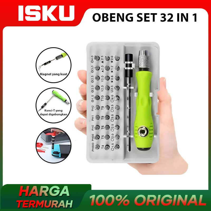 Jual ISKU Obeng Presisi Set 32 in 1 Screwdriver Set HP Magnetik Presisi ...