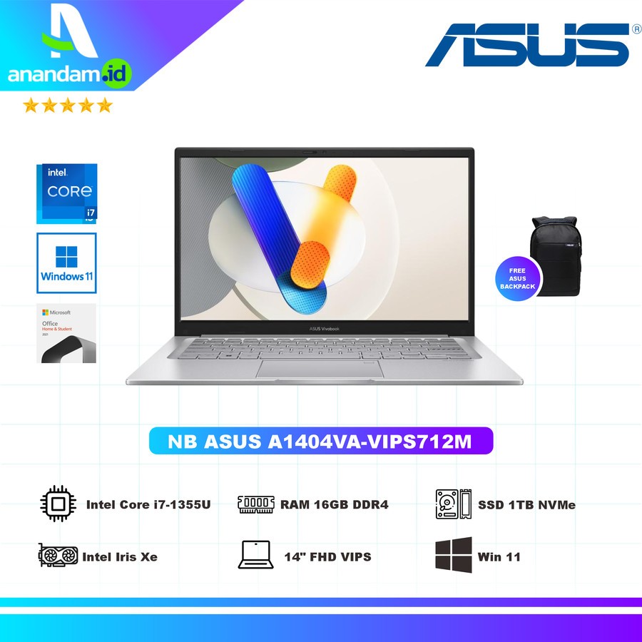 Jual ASUS Vivobook 14 A1404VA-VIPS712M - Transparent Silver [Intel Core ...