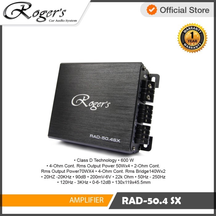 Jual Rogers Mini Amplifier 4-Channel Teknologi Class D Full Range RAD ...