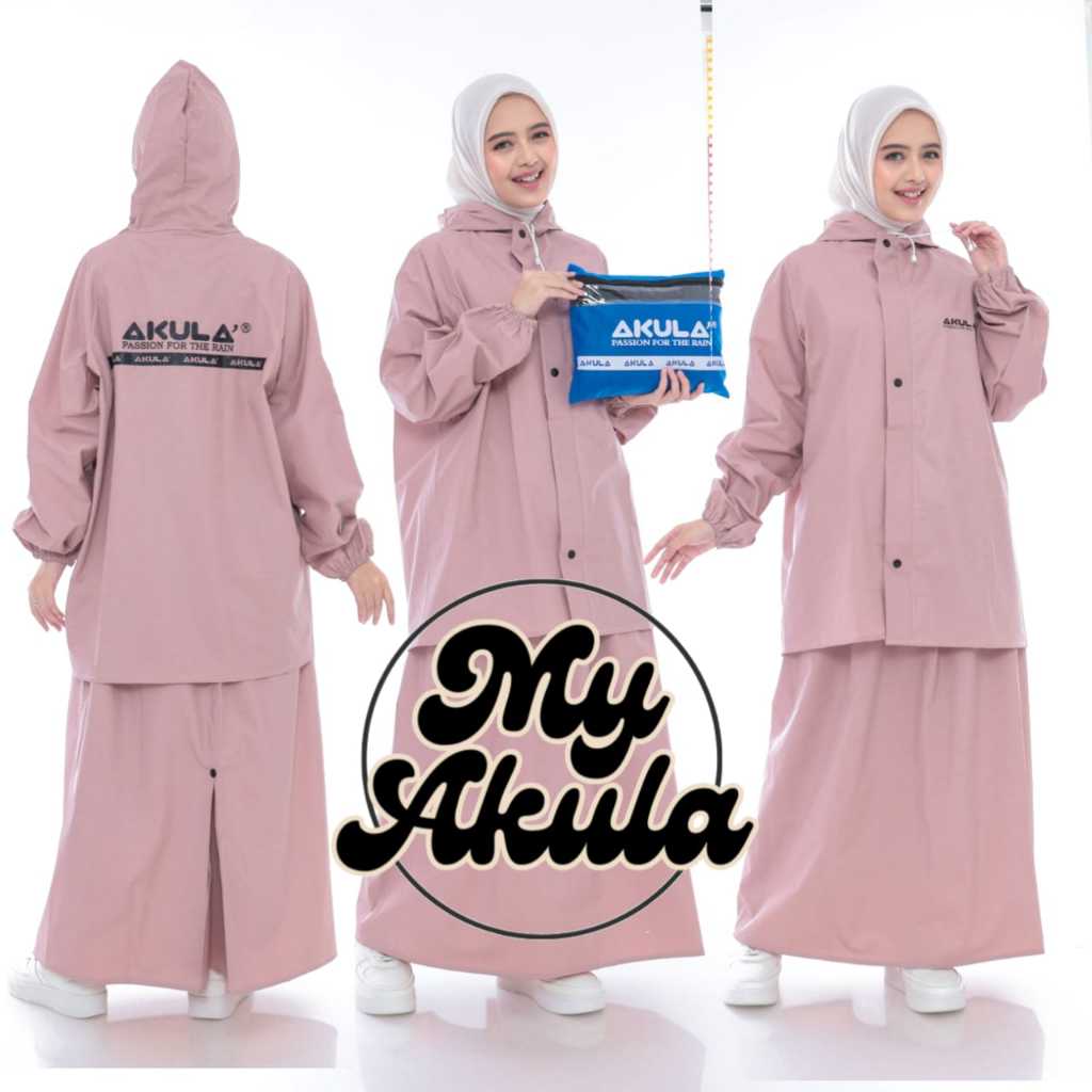 Jual Jas Hujan Akula Raincoat Setelan Rok Wanita Bahan Premium Awet KUAT TEBAL ELASTIS ANTI ...