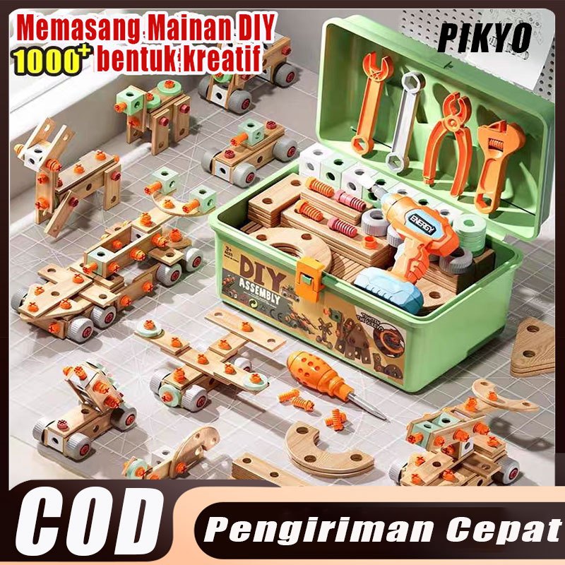 Jual PIKYO 147PCS Tool Box Anak Mainan Tools set Alat Obeng Set Kotak ...
