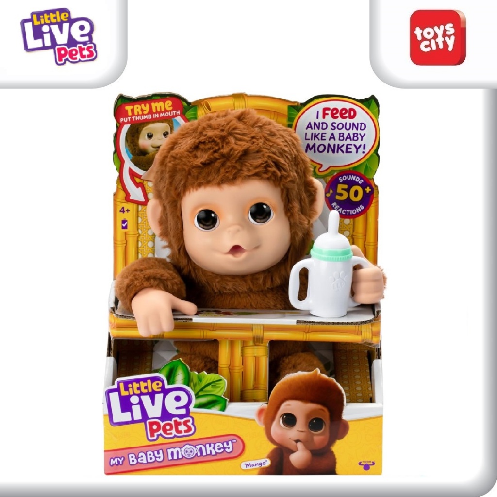 Jual Little Live Pets My Baby Monkey Mango, Interactive Plush Toy, 50 ...