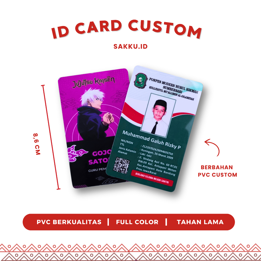 Jual CETAK ID CARD SATUAN BAHAN PVC PREMIUM TEBAL 0,9 mm | Shopee Indonesia