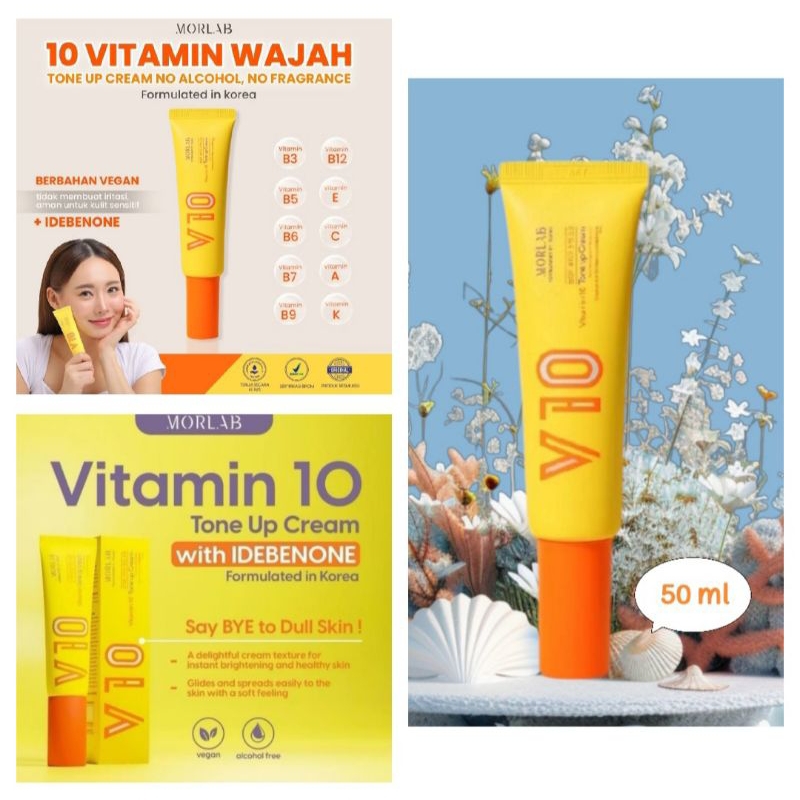 Jual Morlab V10 Vitamin Tone Up Cream 50 ml | Shopee Indonesia