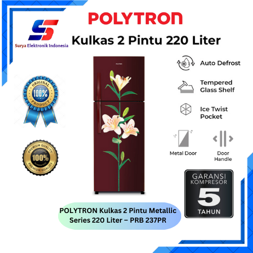 Jual KULKAS POLYTRON PRB 237 PR LEMARI ES 2 PINTU | Shopee Indonesia