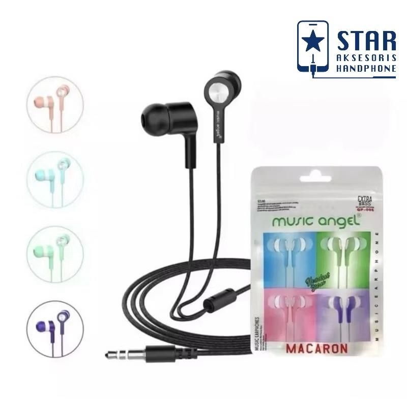 Jual Earphone-Handsfree-Headset MUSIC ANGEL MACARON EXTRA BASS MUSIC HF ...