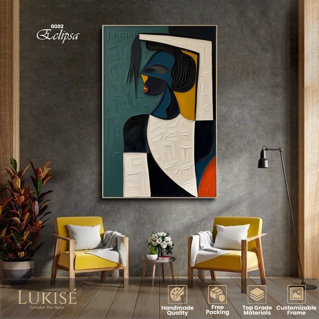 Jual Lukisan Dinding Abstrak Figuratif Modern, Handmade, Estetik ...