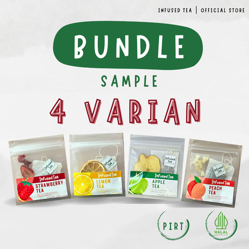 Jual [Infused Tea] BUNDLE isi 4 Sample Teh Buah Lemon, Peach ...