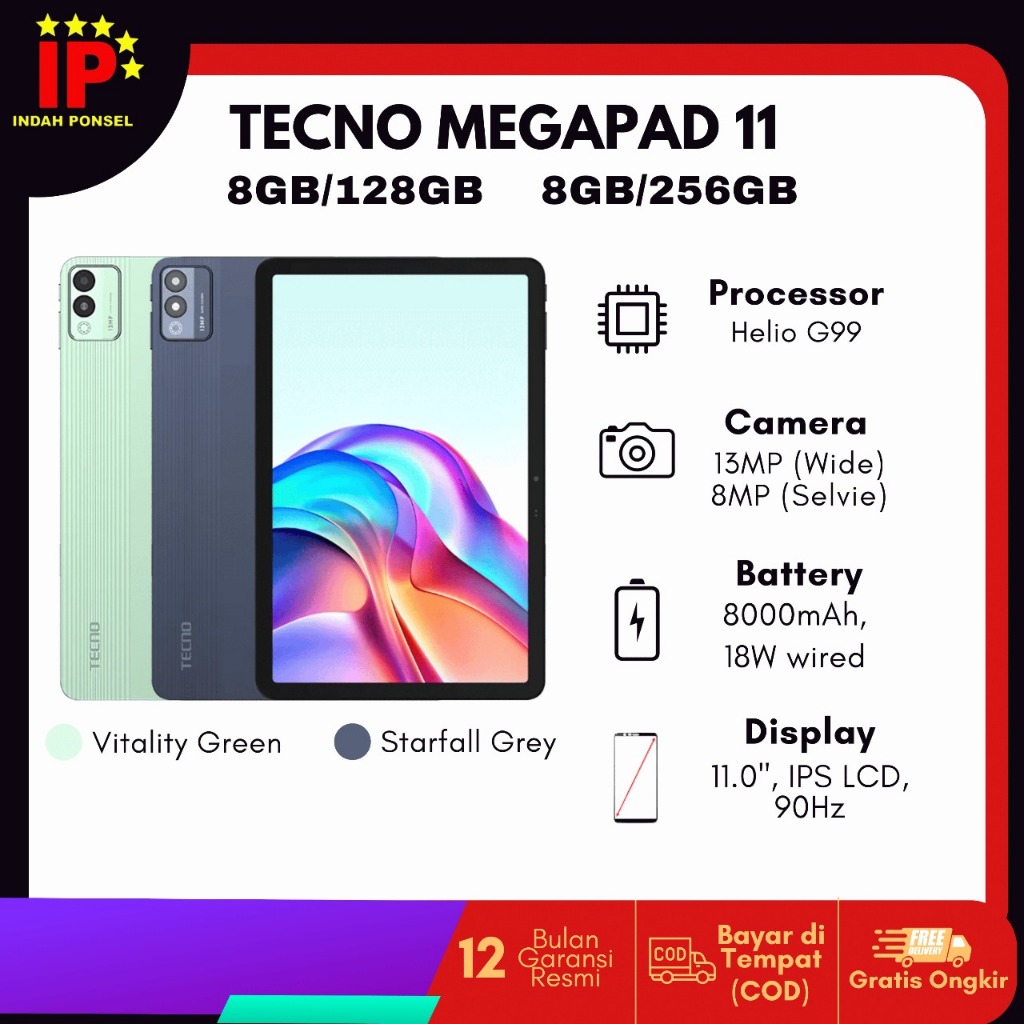Jual Tecno Megapad 11 4G lTE Ram 8/128GB| 8/256GB Garansi Resmi ...