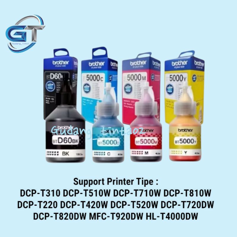 Jual 1SET TINTA BROTHER BTD60BK & BT5000 UNTUK TIPE PRINTER DCP-T310 ...