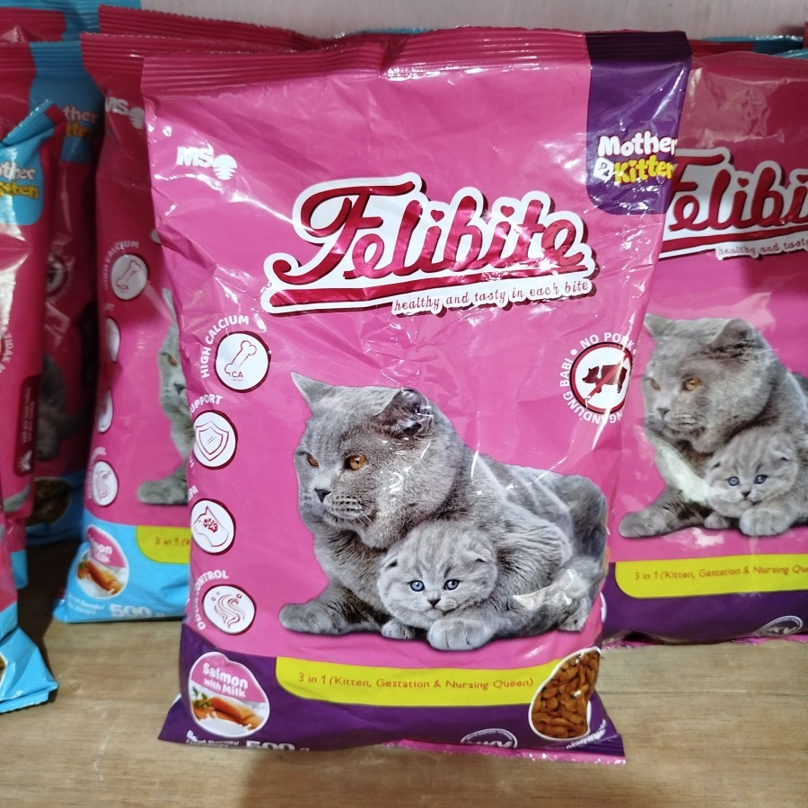 Jual Felibite Mother & Kitten Salmon With Milk ( Kible Ikan ) 500 Gram ...