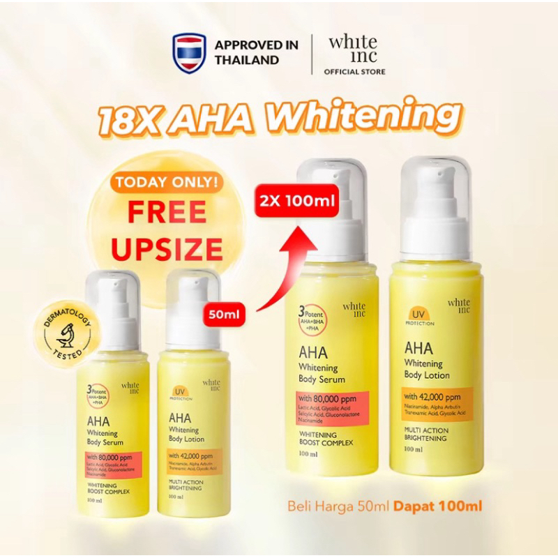 Jual (bundling) Aha whitening body lotion & aha whitening body serum ...