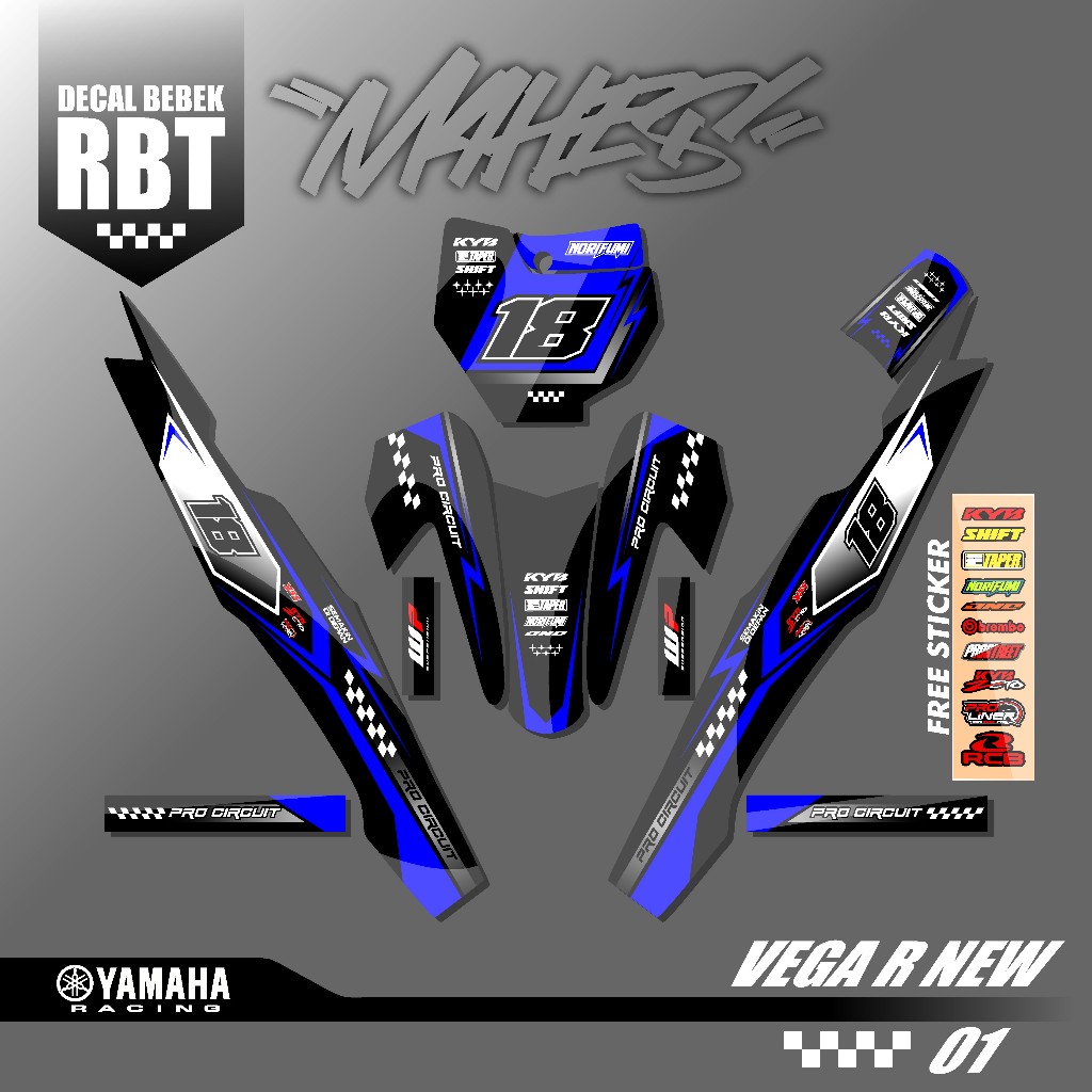 Jual Decal Stiker RBT VEGA R NEW Sticker Variasi Striping Bebek Modif ...
