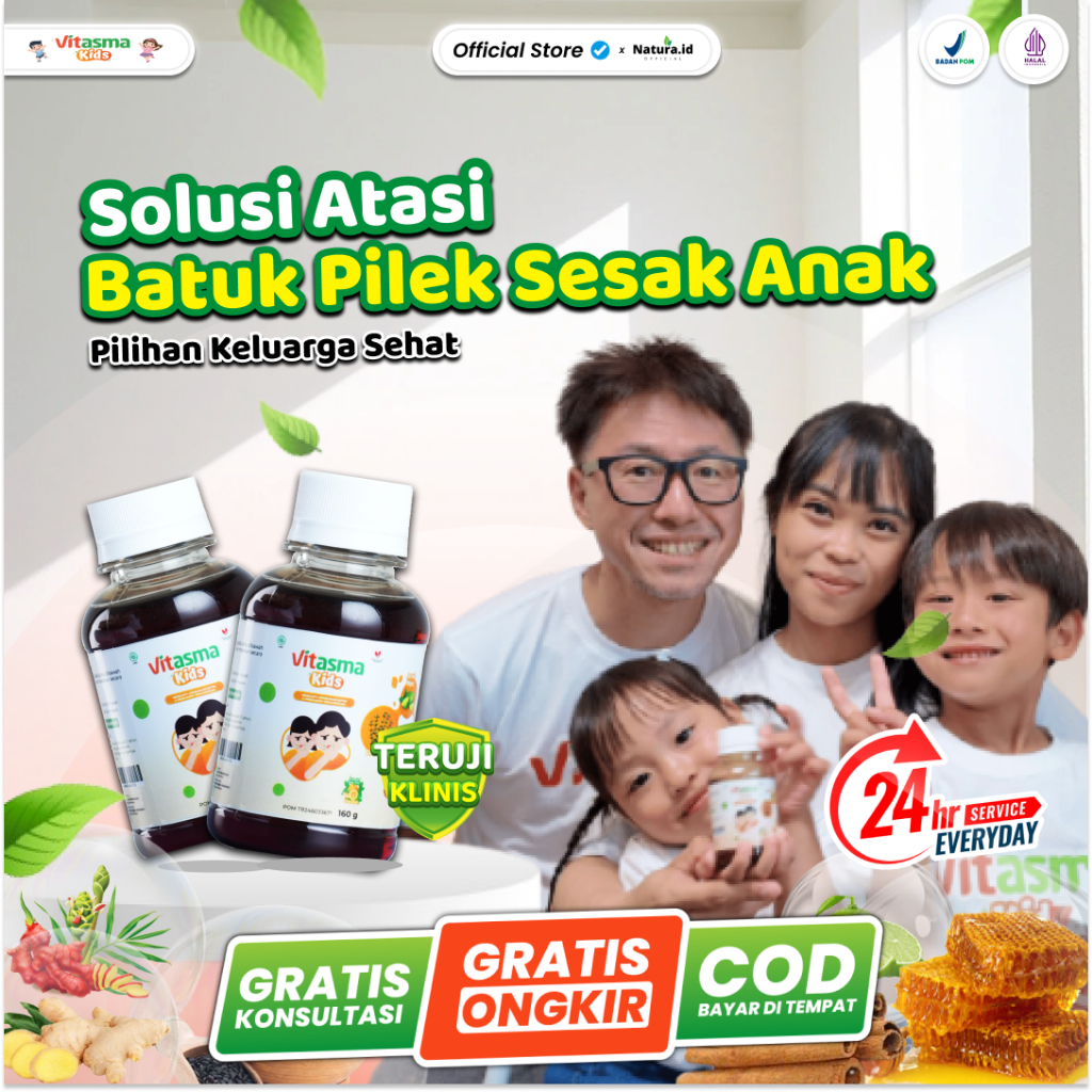 Jual VITASMA KIDS - Vitamin Madu Herbal Atasi Bapil Anak Batuk Sesak ...