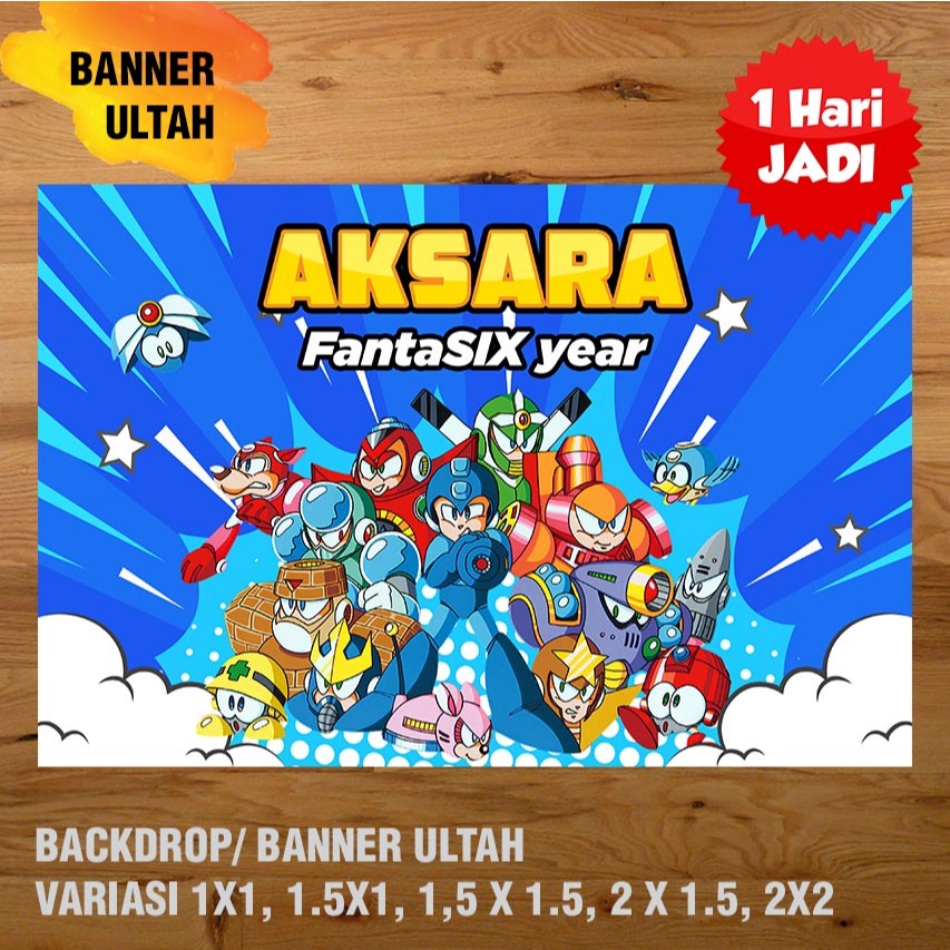 Jual MEGA MAN BANNER/ BACKDROP/ SPANDUK ULANG TAHUN UL-TAH | Shopee ...