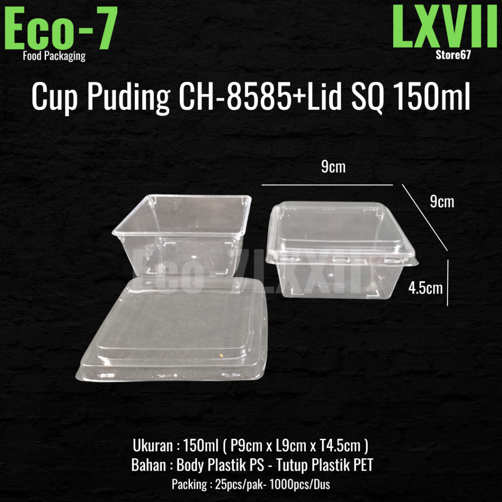 Jual Cup Dessert CH-8585 Model Kotak - Gelas Pudding/Dessert, Dessert ...
