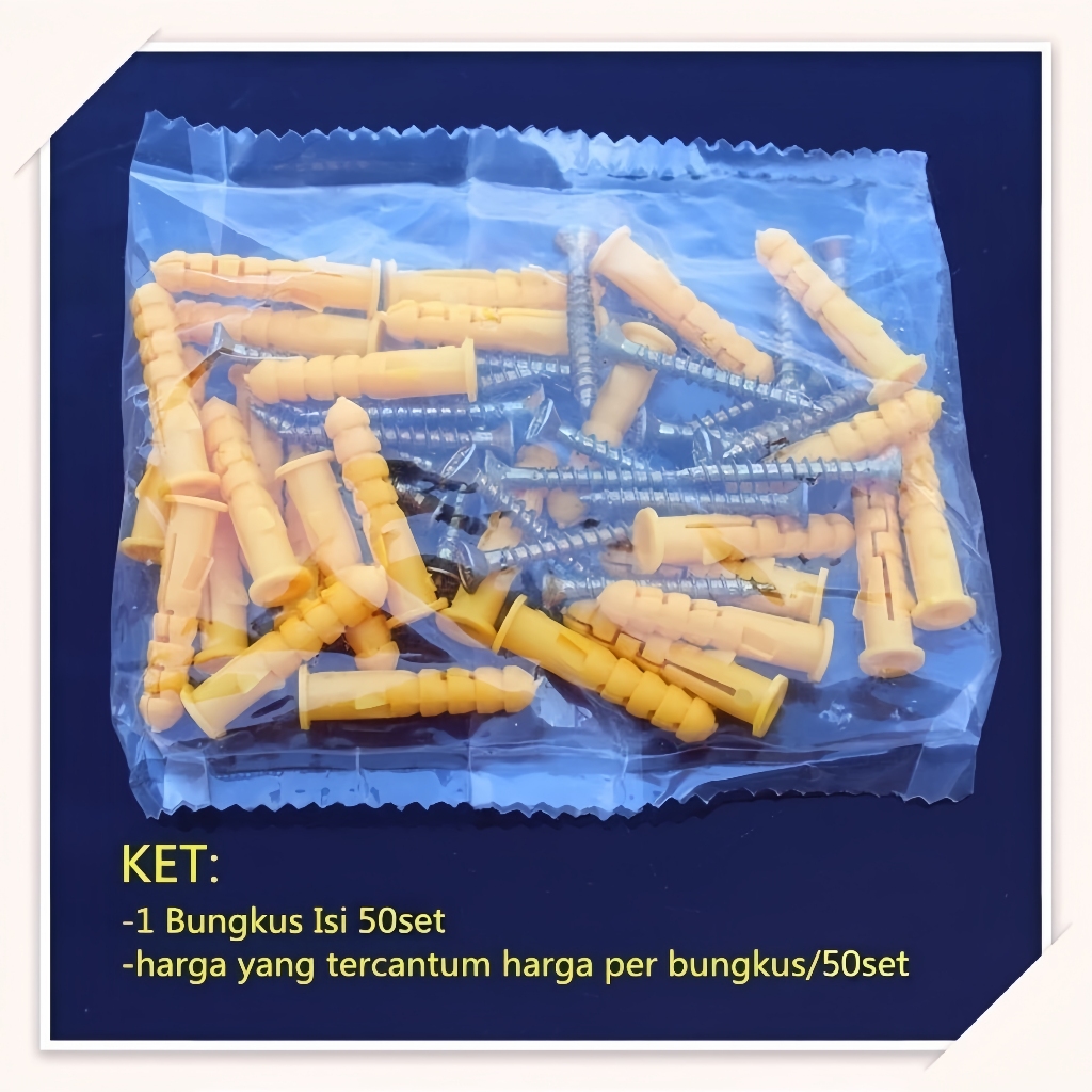 Jual 50 Set Vischer Set Piser Set Skrup Angkur Baut Set Sekrup Dinding ...