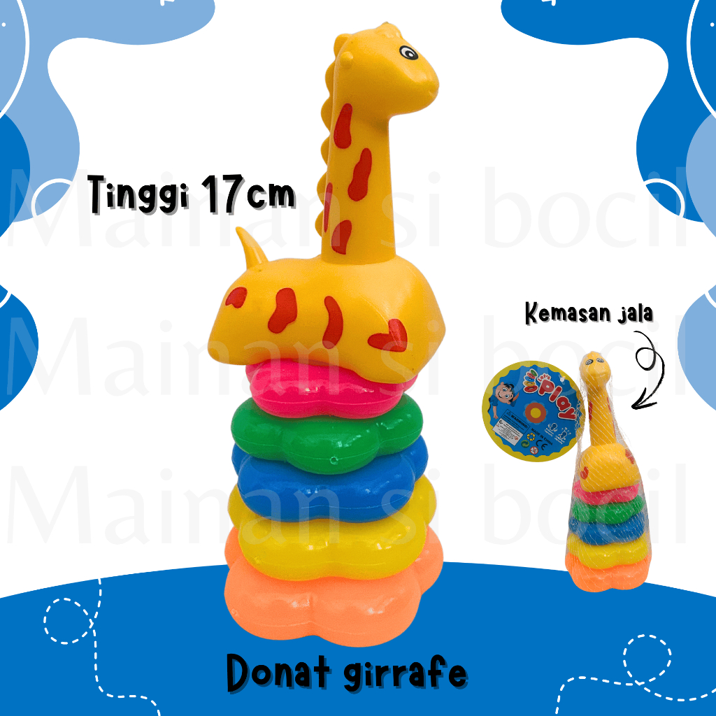 Jual Mainan anak donat ring bentuk bunga ukuran kecil stacking ring ...